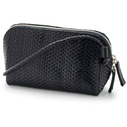 Allan K Lederhandtasche geflochten, dunkelblau
