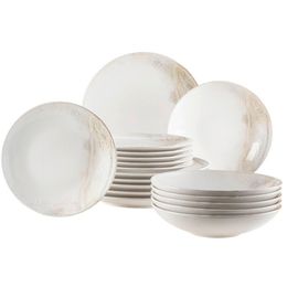 M&auml;ser M&auml;ser Tafelservice Ossia, Wei&szlig;, Beige, Keramik, 18-teilig, 40.5x36.5x49 cm, Essen & Trinken, Geschirr, Geschirr-Sets, Tafelservice