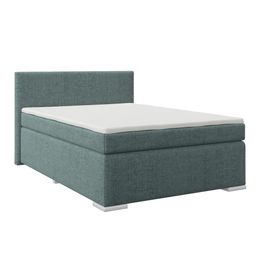 Boxxx Boxspringbett, Blau, Kunststoff, H3, H&ouml;he ca. 14 cm, 140x200 cm, Topper durchgehend, in verschiedenen Gr&ouml;&szlig;en erh&auml;ltlich, Schlafzimmer, Betten, Boxspringbetten