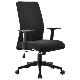 CARRYHOME Drehstuhl, Schwarz, Metall, Kunststoff, Textil, Drehkreuz, 62x102.5-112x57 cm, Arbeitszimmer, B&uuml;rost&uuml;hle, Drehst&uuml;hle