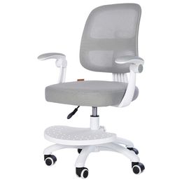 Roba Jugenddrehstuhl Smart Grow, Wei&szlig;, Hellgrau, Kunststoff, Sperrholz, F&uuml;llung: Schaumstoff, 55x84-94x45 cm, inklusive Armlehnen, ergonomische R&uuml;ckenlehne, Arbeitszimmer, B&uuml;rost&uuml;hle, Jugend- & Kinderschreibtischst&uuml;hle