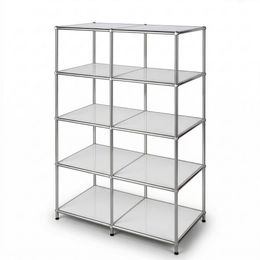Floordirekt Standregal Concept Epure Mk-015, Wei&szlig;, Metall, 78x118x40 cm, stehend, Wohnzimmer, Regale, B&uuml;cherregale