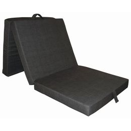 Boxxx Klappmatratze, Dunkelgrau, Textil, H2, 70x190 cm, Oeko-Tex&reg; Standard 100, wendbar, Tragegriffe, Schlafzimmer, Matratzen Shop, Matratzen, Klappmatratzen