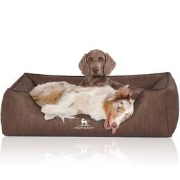 Knuffelwuff Orthop&auml;disches Hundebett Rockland aus Kunstleder braun XXXL
