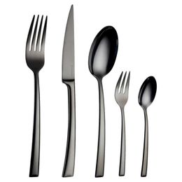 ECHTWERK Besteckset Avelino Shiny, Schwarz Hochglanz, Metall, 30-teilig, 35.5x25.5x5 cm, rostfrei, lebensmittelecht, Essen & Trinken, Besteck, Besteck-Sets