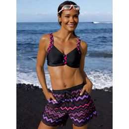 feel good Damen B&uuml;gel-Bikini-Topschwarz, pink, lila, Gr. 40, Elasthan, Polyamid, Bikini-Oberteile