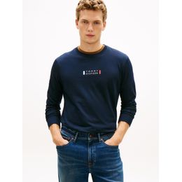 Tommy Hilfiger Herren Longsleeve "BRAND LOVE"desert sky, Gr. M, Single Jersey, Obermaterial: 100% Baumwolle, Shirts, Jersey, Rundhals, mit Logo