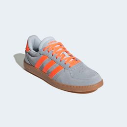 Damen Sneaker "BREAKNET SLEEK", adidas Sportswear, Gr. 37halo blau, lucid orange, gum10, Leder, Synthetik, Schuhe, inspiriert vom Design des adidas