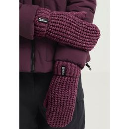 Jack Wolfskin Damen F&auml;ustlinge "MEDLEY KNIT MITTEN W"amaranth, Gr. M, Polyester, Handschuhe, Strick-F&auml;ustlinge, warm, mit Fleece-Futter