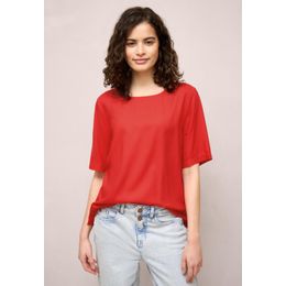 Damen Kurzarmblusetorch rot, Gr. 34, STREET ONE STUDIO, unifarben, Stoff, 100% Viskose, Blusen, aus softer Viskose