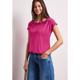 Street One Damen T-Shirtmagenta dream, Gr. 42, unifarben, Web, 50% Modal, 50% Baumwolle, Shirts, Rundhalsausschnitt