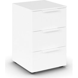 Nachtkommode Rauch, B:40cm H:61cm T:42cmalpinwei&szlig;, Holzwerkstoff, Sideboards, "Nachttisch Nachtschrank Nachtkonsole FLIPP", mit 3 Schubladen und