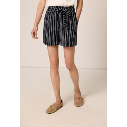 Damen Shortsschwarz, Gr. 46, STREET ONE STUDIO, gestreift, Stoff, 100% Viskose, Hosen, High Waist
