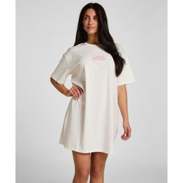 Hunkem&ouml;ller HUNKEM&Ouml;LLER Damen Schlafanzug "Roundneck Nightshirt", Gr. XLwei&szlig;, 100% Baumwolle, Homewear-Sets