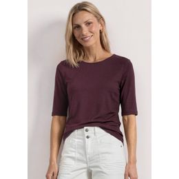 Street One Damen T-Shirtrustic rouge, Gr. 44, unifarben, Web;Stoff;Jersey, 50% Modal, 50% Baumwolle, Shirts, mit Rundhalsausschnitt