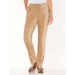 Classic Basics Damen Schlupfhose, beige, Gr. 46, unifarben, 97% Polyester, 3% Elasthan, Hosen