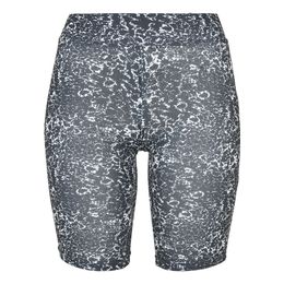 Urban Classics Damen Stoffhose "Urban Classics Damen Ladies AOP Cycle Shorts"schwarz, wei&szlig;, Gr. L, 94% Polyester, 6% Elasthan, Hosen