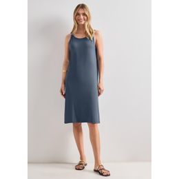 Street One Damen Midikleid, blau, Gr. 44, unifarben, Stoff, 95% Viskose, 5% Elasthan, Kleider, aus Viskose