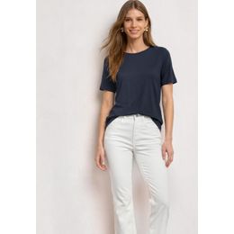 Street One Damen T-Shirtschwarzest blau, Gr. 38, unifarben, Web, 50% Baumwolle, 50% Modal, Shirts, im soften Baumwoll-Mix