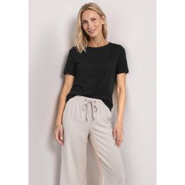 Street One Damen T-Shirtschwarz, Gr. 34, unifarben, Web, 50% Baumwolle, 50% Modal, Shirts, im soften Baumwoll-Mix