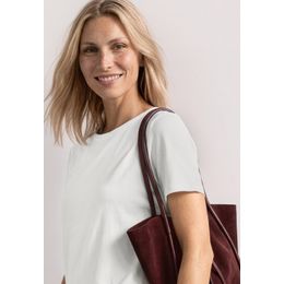Street One Damen T-Shirtsanftes wei&szlig;, Gr. 34, unifarben, Web, 50% Baumwolle, 50% Modal, Shirts, im soften Baumwoll-Mix