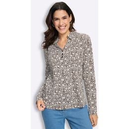 Inspirationen Damen Poloshirt "Print-Shirt"schoko, sand, bedruckt, Gr. 52, bedruckt, gemustert, mehrfarbig, 50% Baumwolle, 50% Modal, Shirts