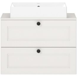 Badm&ouml;bel-Set Nobilia, B:80cm H:71cm T:49cmwei&szlig;, Kastenm&ouml;bel-Sets, "Cascada", vormontiert, mit Soft-Close
