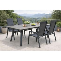 Garten-Essgruppe Destinyanthrazit, Aluminium, Kunststoff, PVC, Sitzm&ouml;bel-Sets, "COSTA HL SAN MARINO", Aluminium, Textilene, Polywood