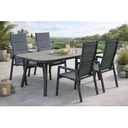 Garten-Essgruppe Destinyanthrazit, Aluminium, Kunststoff, PVC, Sitzm&ouml;bel-Sets, "COSTA HL SAN MARINO", Aluminium, Textilene, Polywood