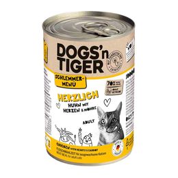 Dogs'n Tiger Schlemmermen&uuml; Herzlich Huhn & M&ouml;hren Katzen-Nassfutter getreidefrei 6x400g