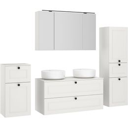 Badm&ouml;bel-Set Nobilia, B:230cm H:184cm T:48,2cmwei&szlig;, Kastenm&ouml;bel-Sets, "Cascada", vormontiert, mit Soft-Close