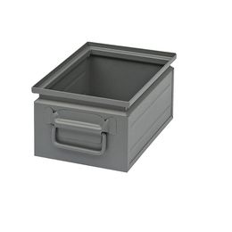 Stapelkasten aus Stahlblech, Volumen ca. 9 l, basaltgrau RAL 7012 kaiserkraft