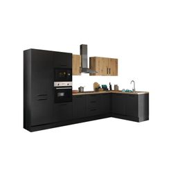 K&uuml;chenblock mit E-Ger&auml;ten CORNWALL (Ecke-Backofen-Geschirrsp&uuml;ler-K&uuml;hlschrank-Mikrowelle) III