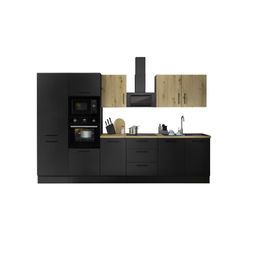 K&uuml;chenblock mit E-Ger&auml;ten CORNWALL (Zeile-Backofen-K&uuml;hlschrank-Mikrowelle) IV
