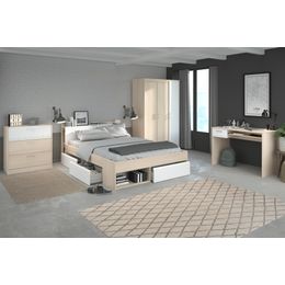 Parisot 140-iger Stauraumbett mit Kleiderschrank, Schreibtisch und Kommode MOST 75