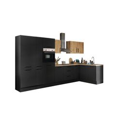 K&uuml;chenblock mit E-Ger&auml;ten CORNWALL (Ecke-Backofen-K&uuml;hlschrank-Apotheker) VII