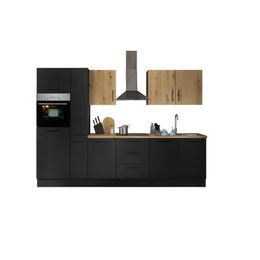 K&uuml;chenblock mit E-Ger&auml;ten CORNWALL (Zeile-Backofen-K&uuml;hlschrank-Apotheker) V