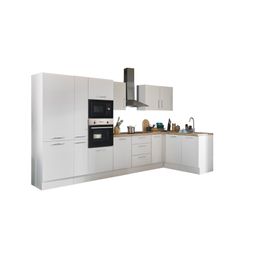 K&uuml;chenblock mit E-Ger&auml;ten CORNWALL (Ecke-Backofen-K&uuml;hlschrank-Mikrowelle-Apotheker) I