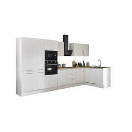 K&uuml;chenblock mit E-Ger&auml;ten CORNWALL (Ecke-Backofen-Geschirrsp&uuml;ler-K&uuml;hlschrank-Mikrowelle-Apotheker) II