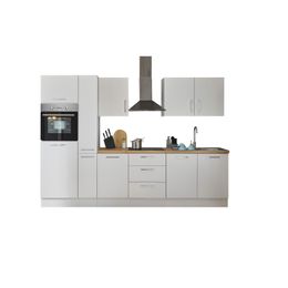 K&uuml;chenblock mit E-Ger&auml;ten CORNWALL (Zeile-Backofen-K&uuml;hlschrank-Apotheker) I