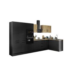 K&uuml;chenblock mit E-Ger&auml;ten CORNWALL (Ecke-Backofen-K&uuml;hlschrank-Mikrowelle-Apotheker) IV