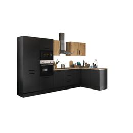 K&uuml;chenblock mit E-Ger&auml;ten CORNWALL (Ecke-Backofen-K&uuml;hlschrank-Mikrowelle) III