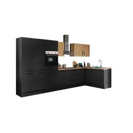 K&uuml;chenblock mit E-Ger&auml;ten CORNWALL (Ecke-Backofen-Geschirrsp&uuml;ler-K&uuml;hlschrank-Apotheker) III