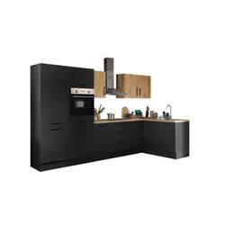K&uuml;chenblock mit E-Ger&auml;ten CORNWALL (Ecke-Backofen-K&uuml;hlschrank) VII