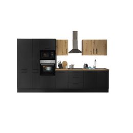 K&uuml;chenblock mit E-Ger&auml;ten CORNWALL (Zeile-Backofen-K&uuml;hlschrank-Mikrowelle-Apotheker) III