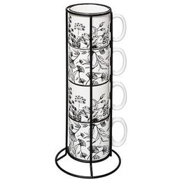 Becher Set mit St&auml;nder FLORAL