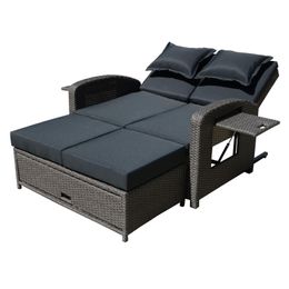 Garden Pleasure Funktionssofa NIZZA mit Auflage und Aufstelltischen