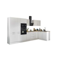 K&uuml;chenblock mit E-Ger&auml;ten CORNWALL (Ecke-Backofen-K&uuml;hlschrank-Mikrowelle-Apotheker) II