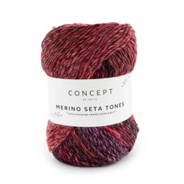 Merino Seta Tones von Katia, Rot-Schwarz, aus Schurwolle