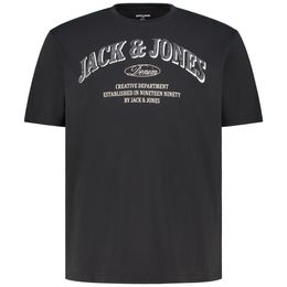 Jack & Jones Herren Gro&szlig;e Gr&ouml;&szlig;en | Jack&Jones T-Shirt mit Label-Print Farbe schwarz Gr&ouml;&szlig;e: 6XL